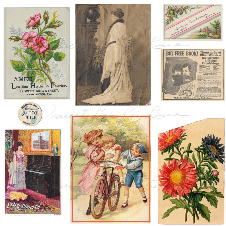 Vintage Ephemera Pack 23 Digital Junk Journal Kit Includes - Etsy