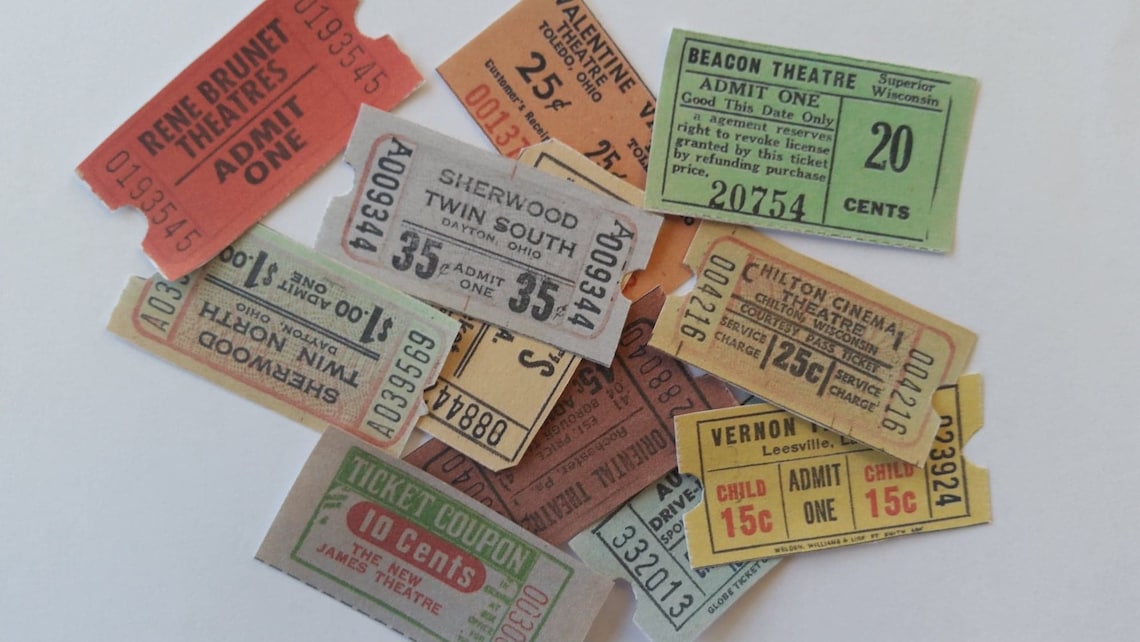 Vintage Ticket Stubs Printable 12 Total Vintage Ephemera Great for Junk ...