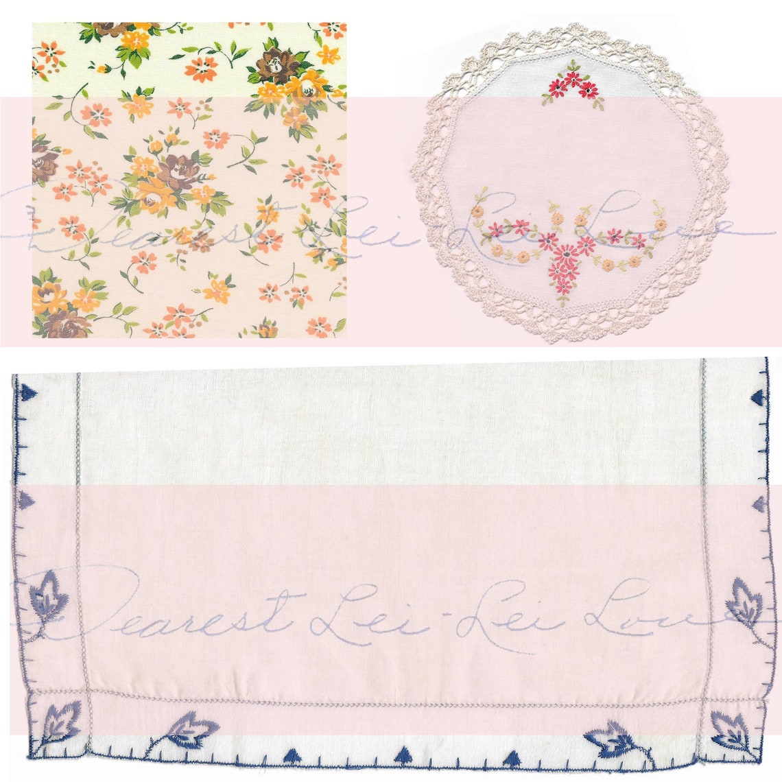 Digital Vintage Linens Pack 2 Printable Embroidered Linens - Etsy