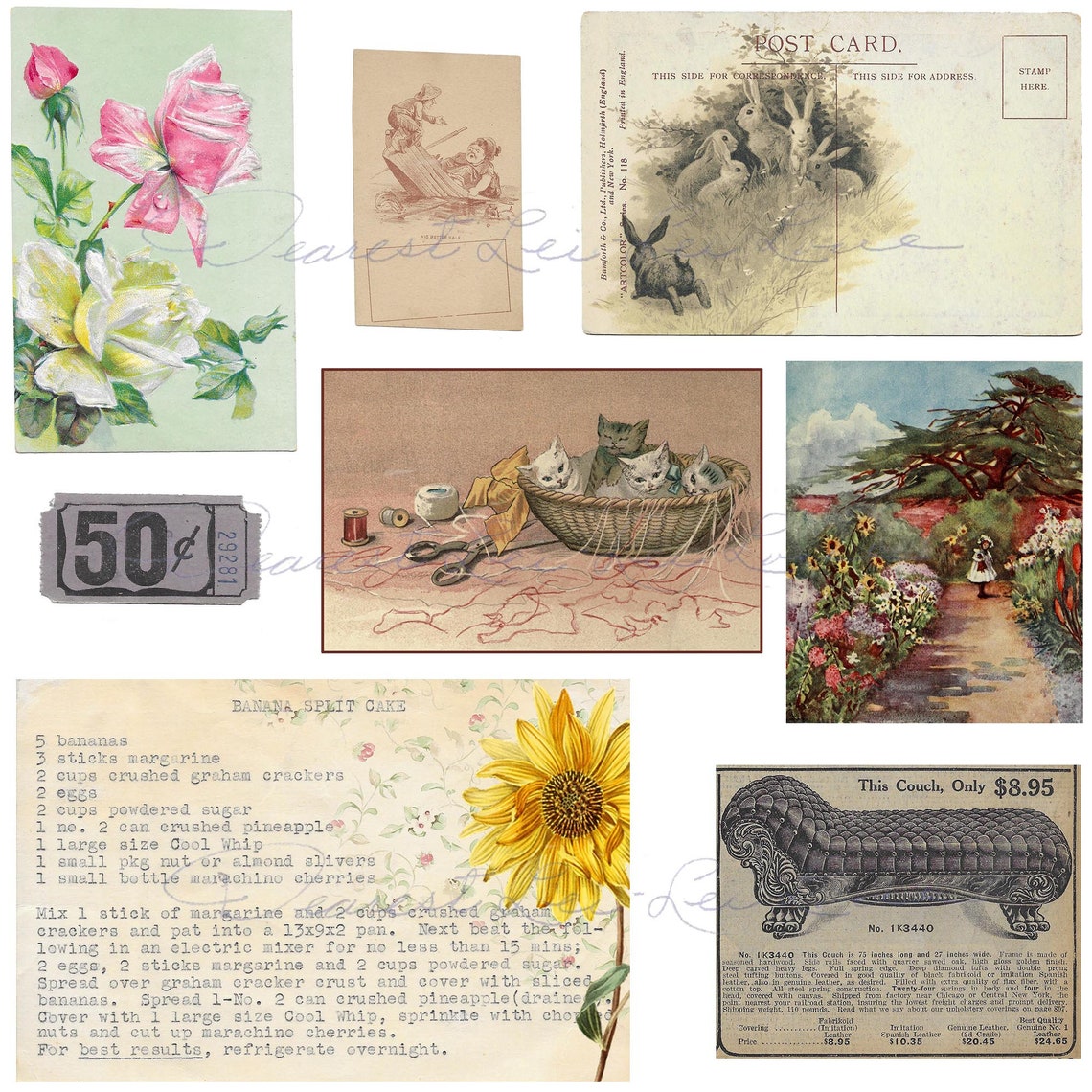 Vintage Ephemera Pack 19 Digital Junk Journal Kit Includes | Etsy