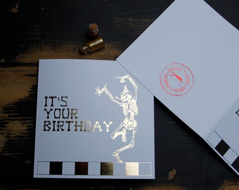 Skeleton card | Etsy