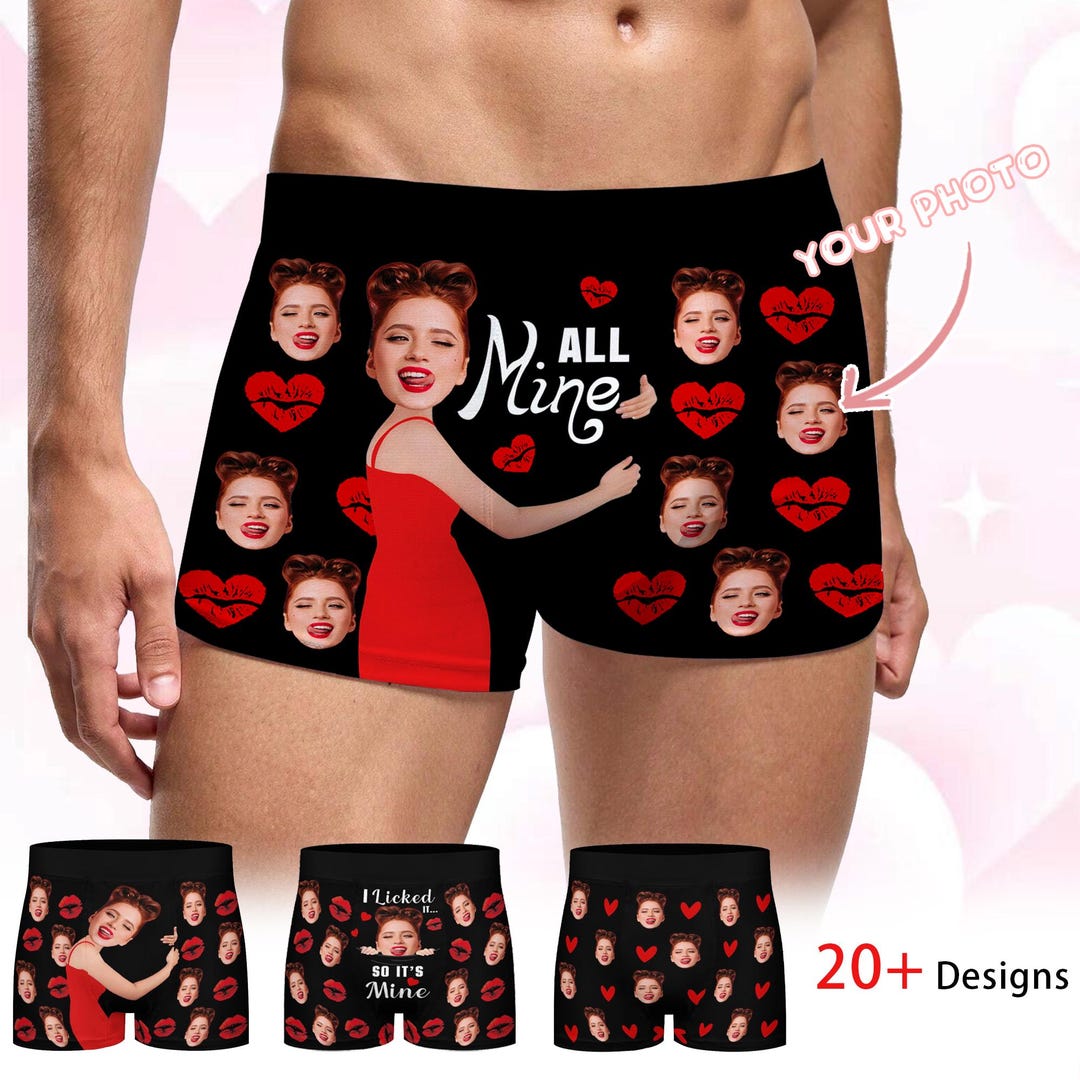 Custom Boxers for Valentines, Custom Face Boxer, Custom Men Boxer ...