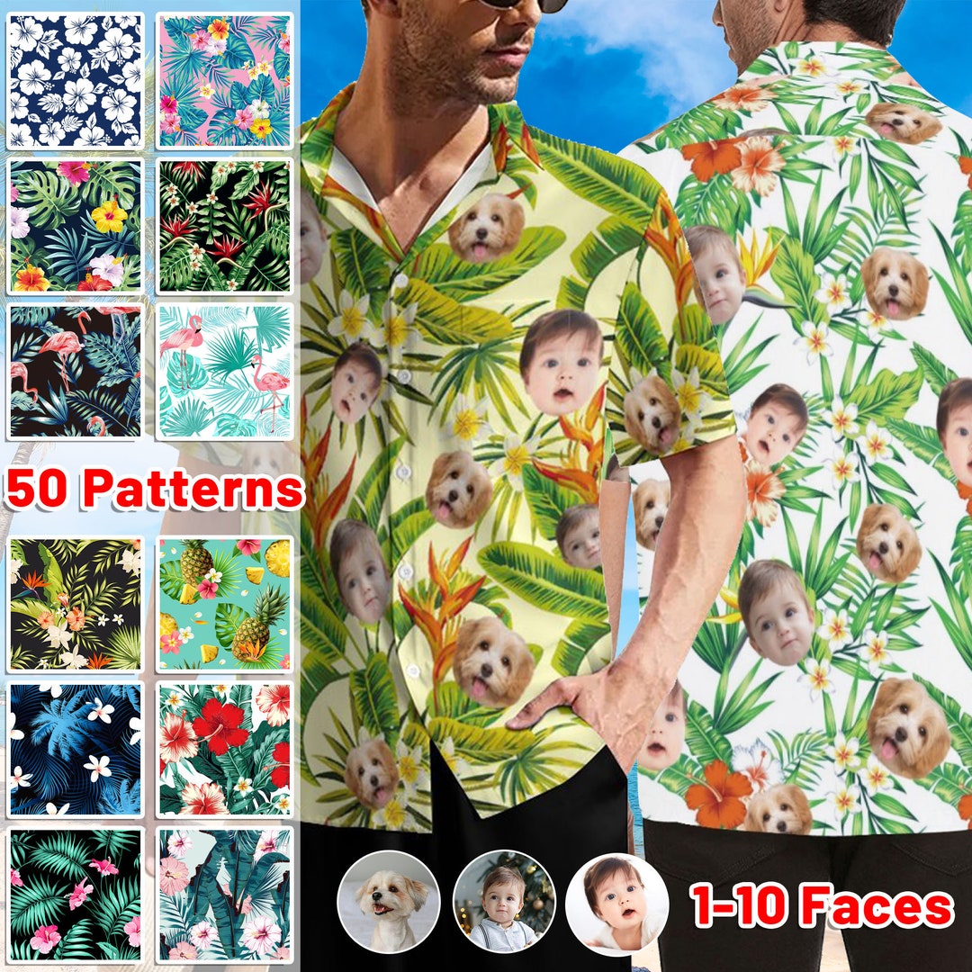 Custom Face Logo Photo Hawaiian Shirt, Personalized Hawaiian Shirt for ...