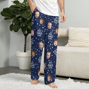 BEST DAD EVER Pajama Pants With Faces, Father's Day Gifts for Dad,women ...