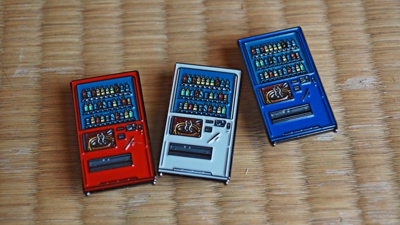 Japanese Vending Machine Soft Enamel Pin - White/red/blue/pink - Etsy