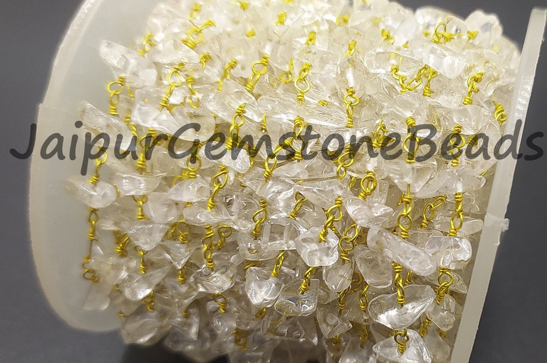 Natürliche Kristall Quarz Uncut Chips Perlen Rosenkranz Kette Glatte ...