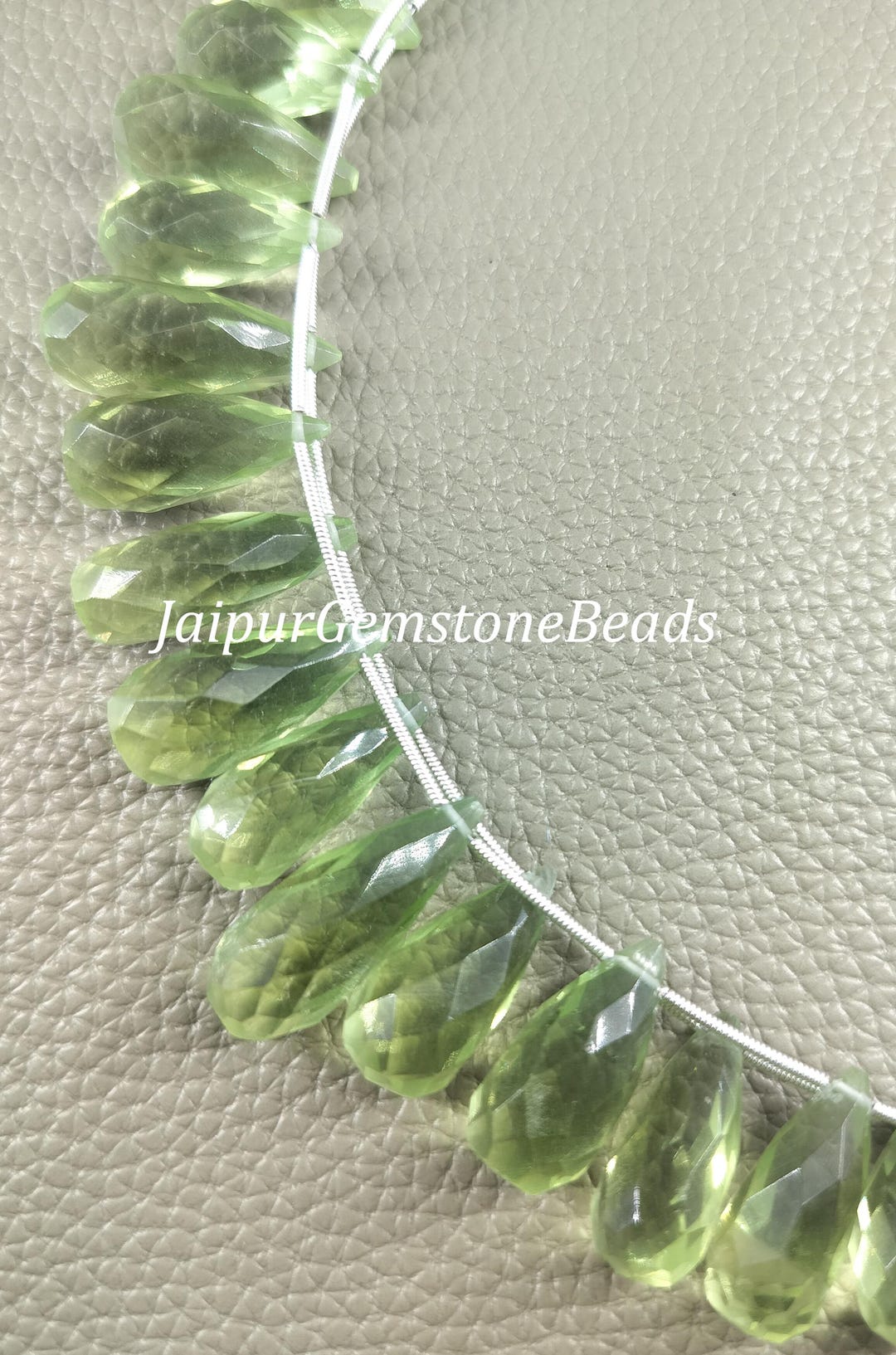Green Amethyst Hydro Gemstone Beads: Faceted Teardrop Briolettes, 8 ...