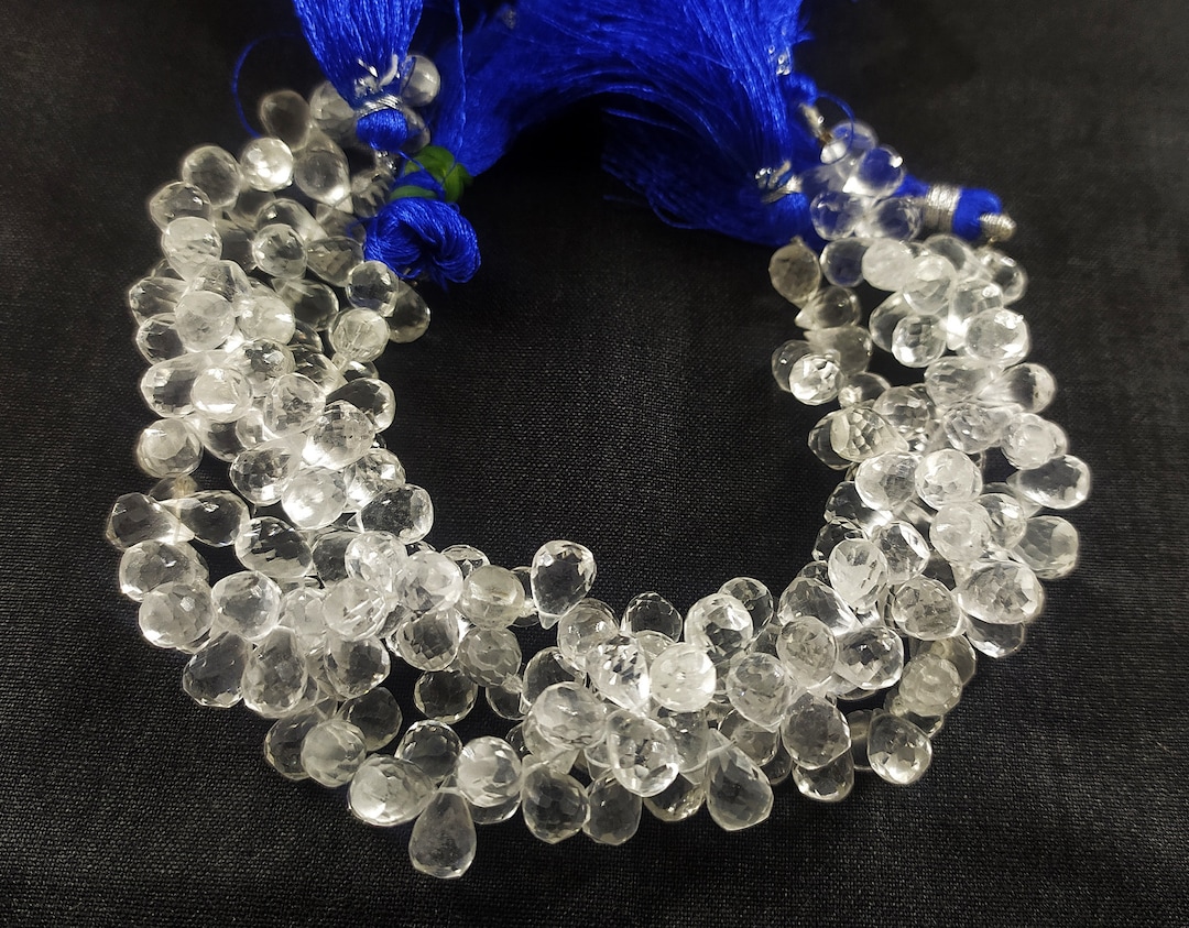 Crystal Quartz Faceted Drop Beads: AAA Gemstone Jewelry Making - Etsy UK