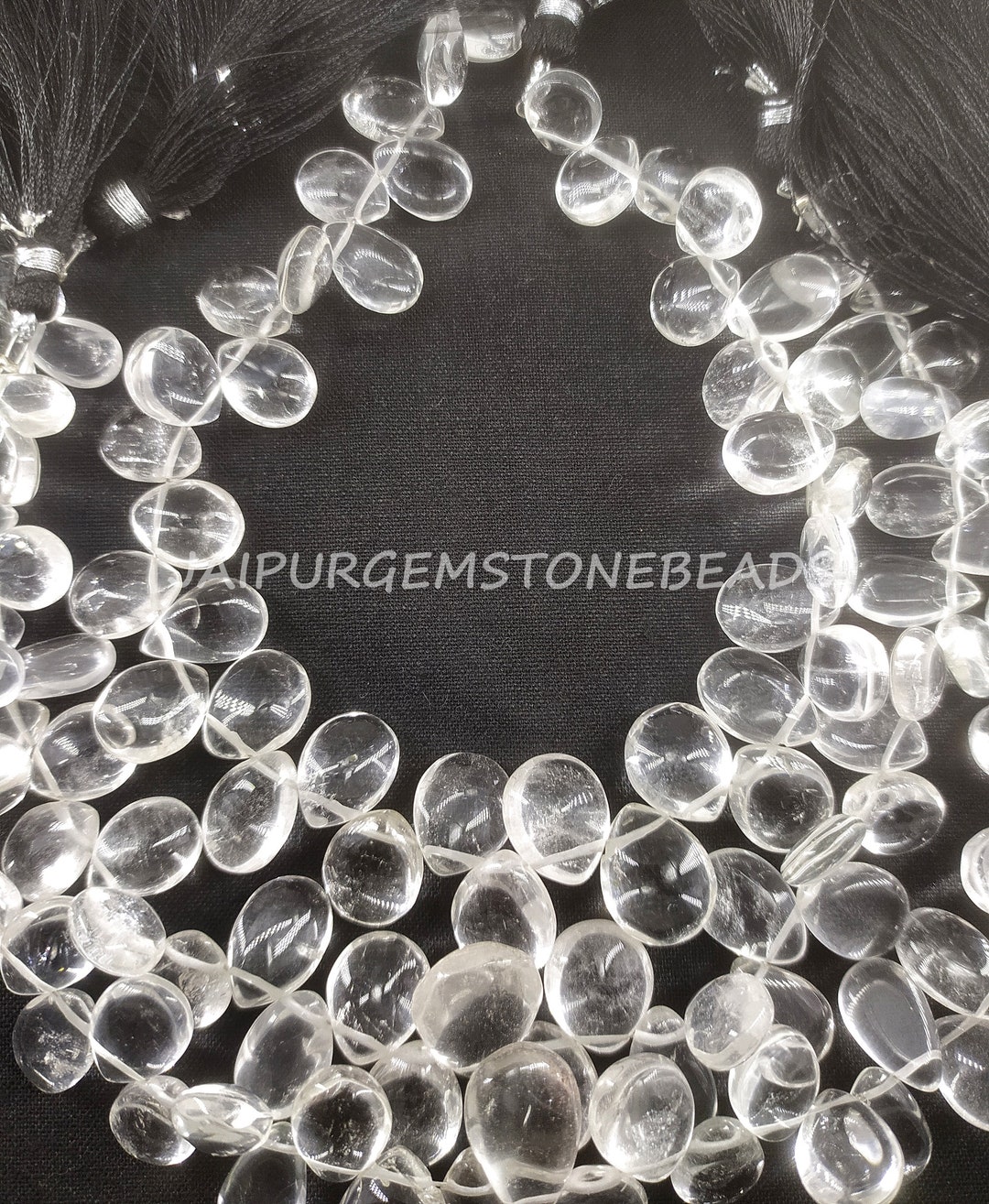Natural Crystal Quartz Smooth Pear Shape Gemstone Beads - Etsy