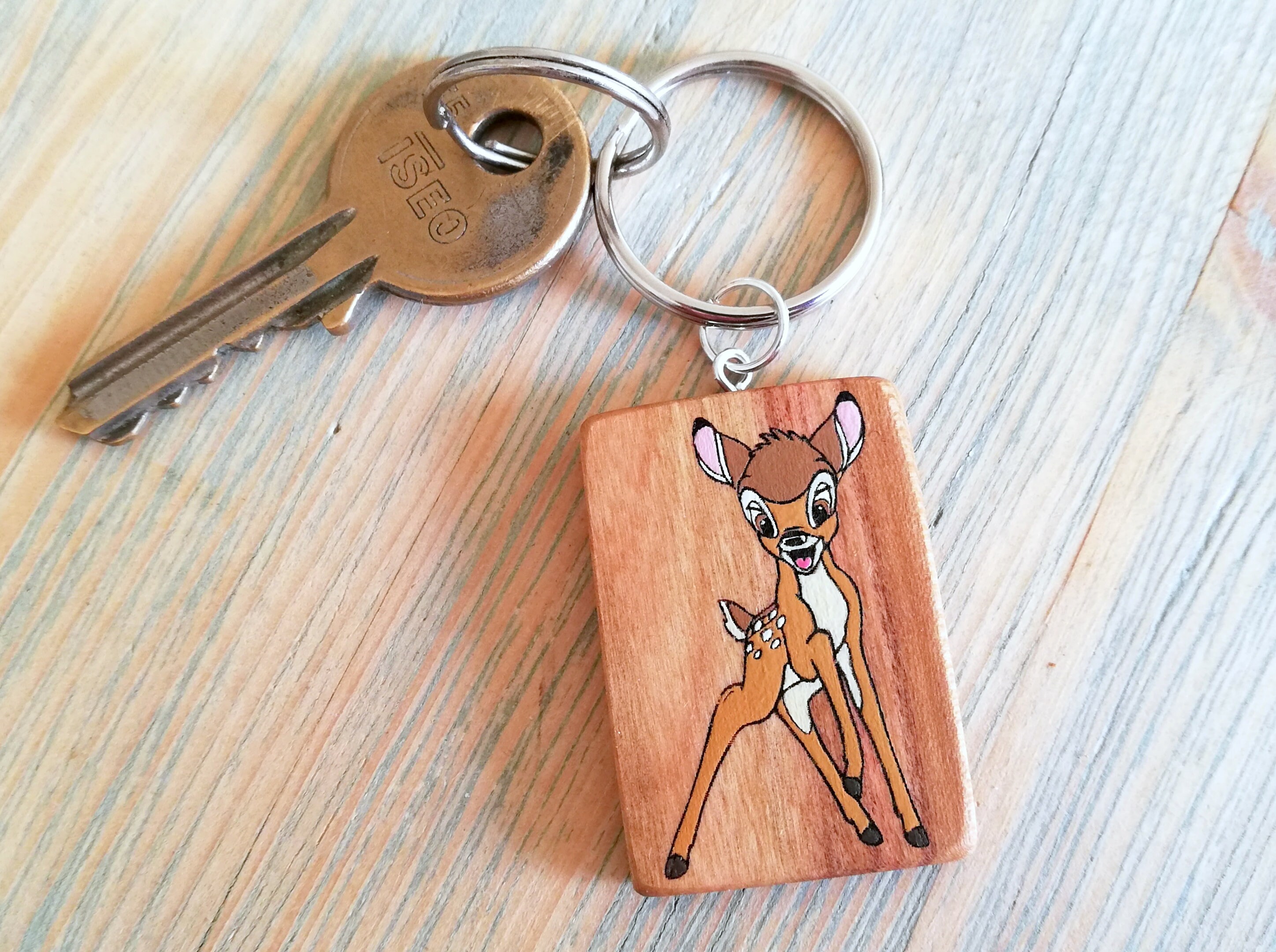 Wooden Keychains With Bambi and Thumper Engraving Matching - Etsy