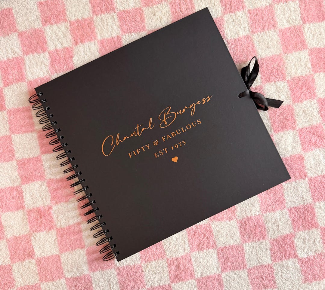 Personalised Birthday Scrapbook: Vinyl Name & Date, Memory Keepsake ...