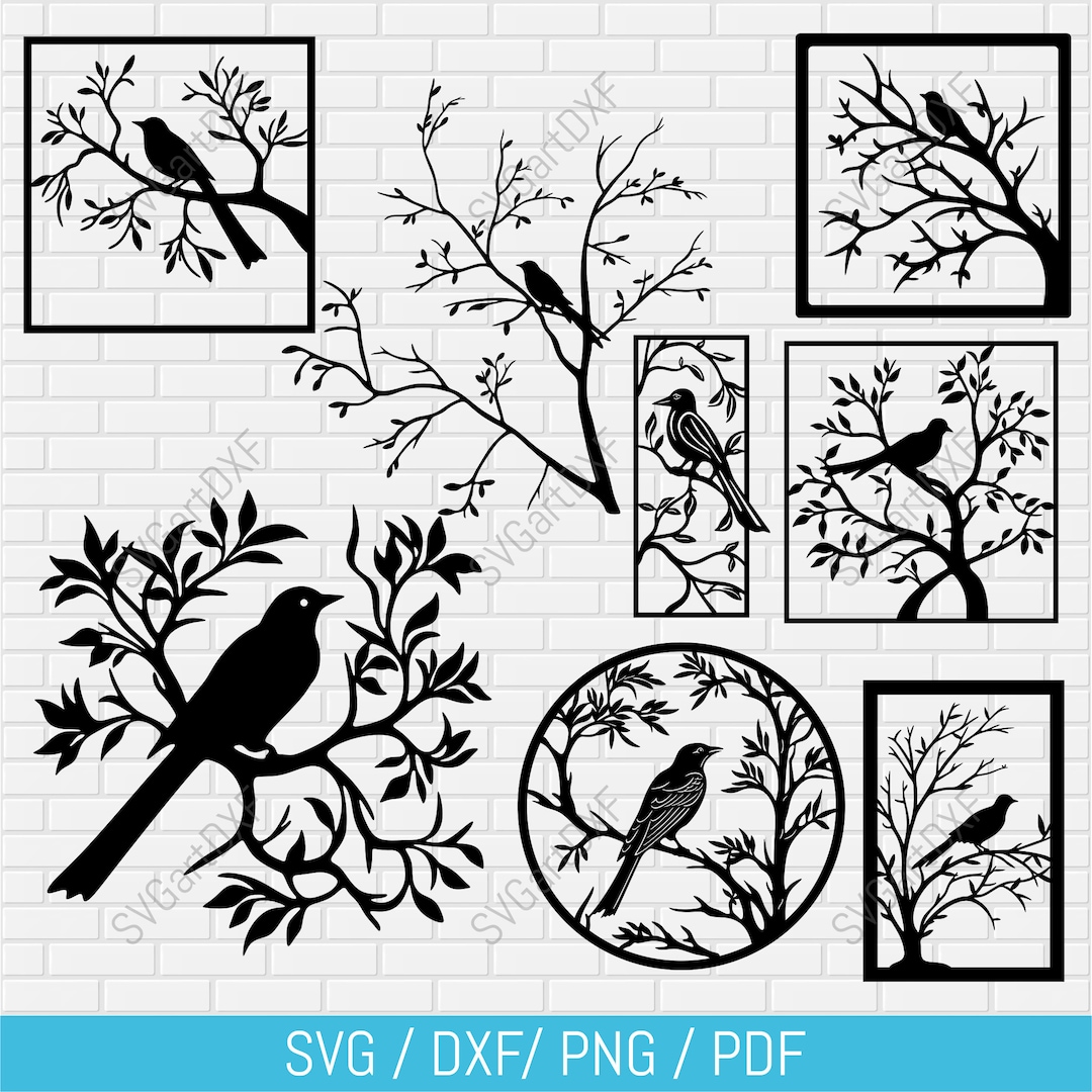 Wall Panel Bird Dxf File, Decors Dxf for Laser Cutting, Panels Cnc ...