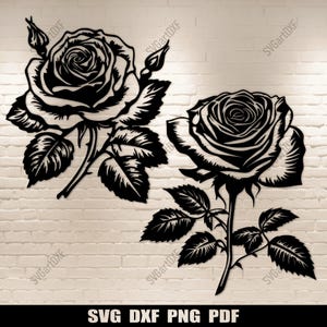 Roses Svg for Cricut & Silhouette Projects, Dxf for CNC Laser Cutting ...