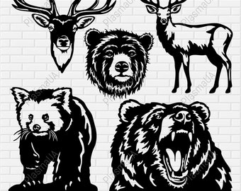 SVG Wildlife Scene DXF Animals Cut File for Laser Dxf for - Etsy