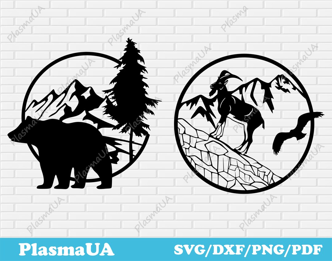 Wildlife Cut Files, Svg Cut Files Silhouette, Landscape Svg, Wall Decor ...