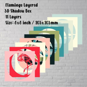Layered Flamingo Svg, 3d Flamingo Shadow Box Templates, 3D Paper ...
