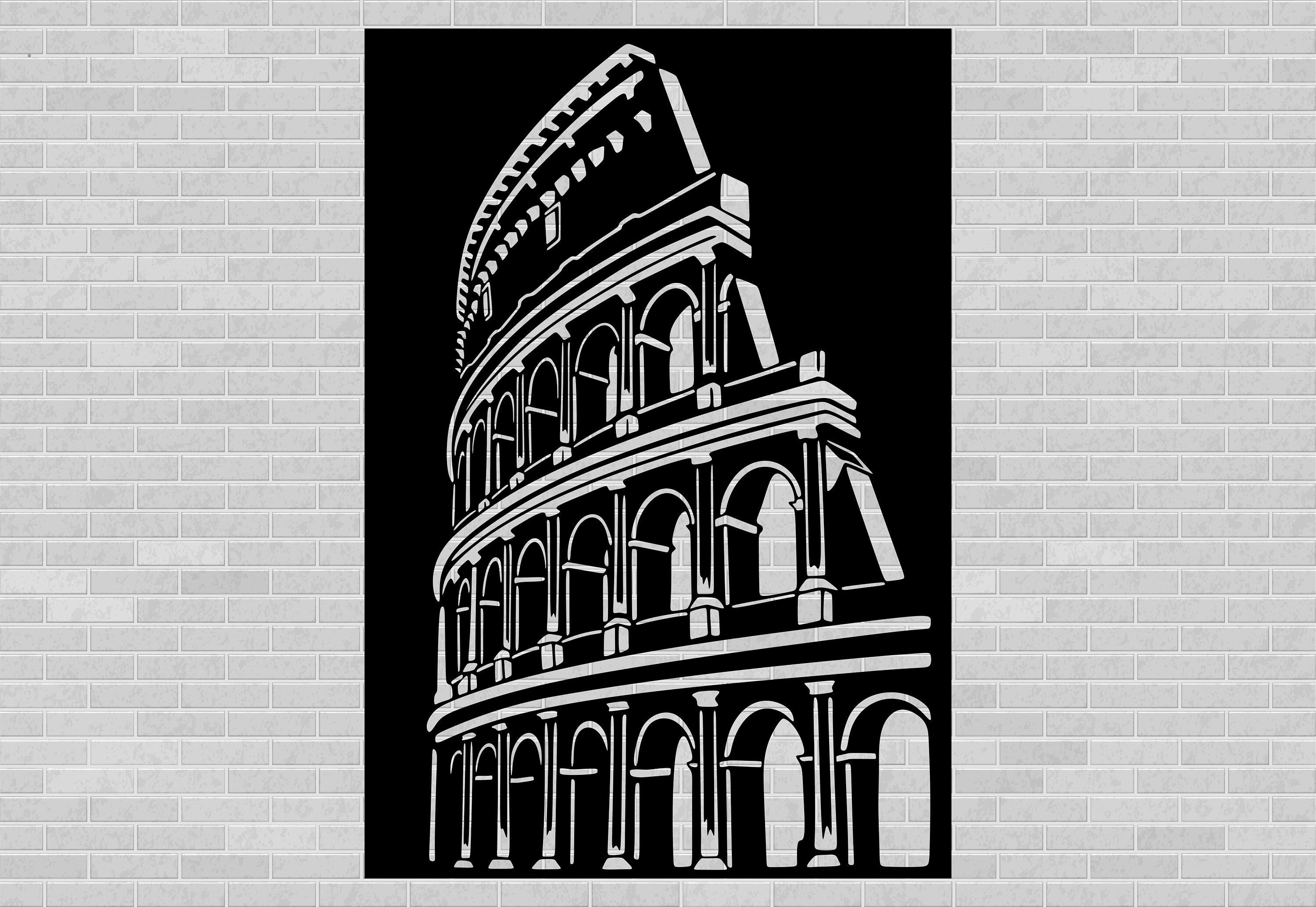Colosseum cut files png design png image dxf decor svg dxf | Etsy