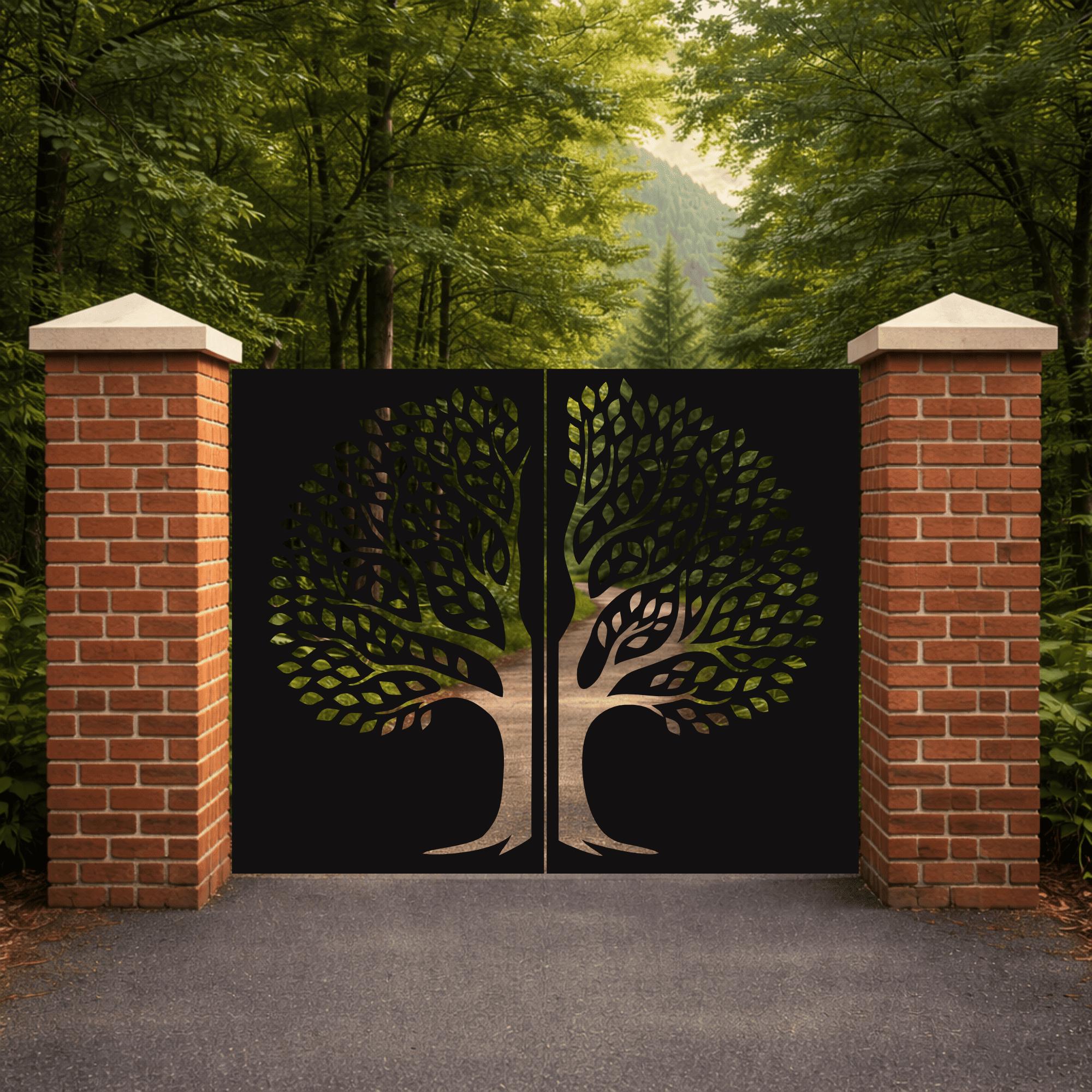 Nature Panels SVG DXF Bundle – Gate Forest, Trees, Mountains & Wildlife ...