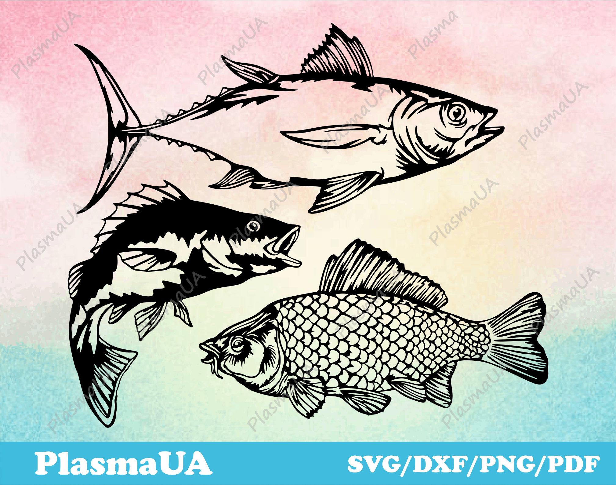 Fisch svg Angel svg Angel Clipart Spiegel Karpfen Tunika | Etsy Schweiz