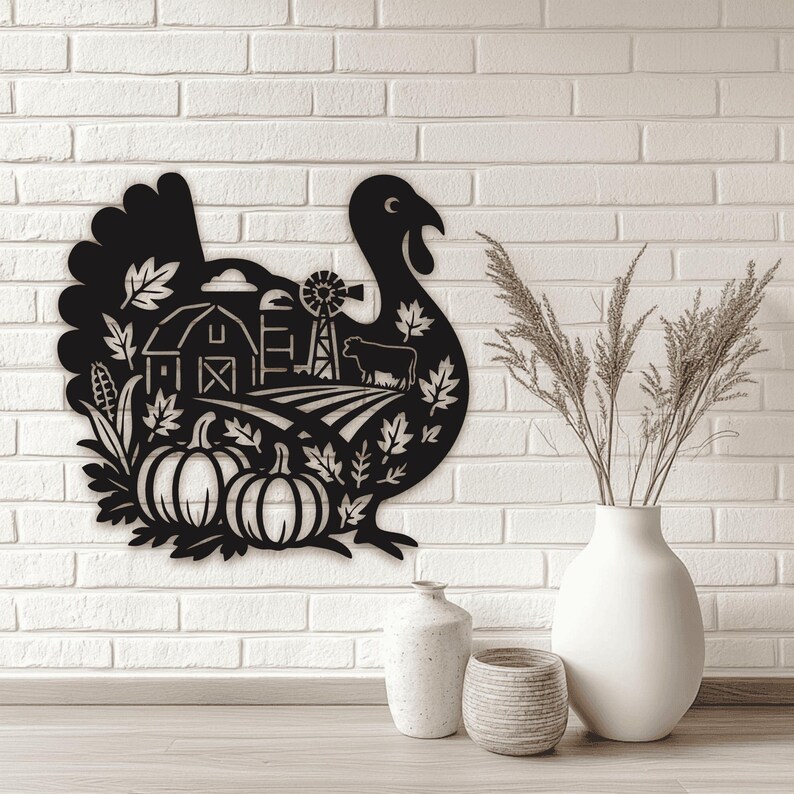 Thanksgiving Turkey Farm Svg Dxf Png – Fall Harvest Cutting File for ...