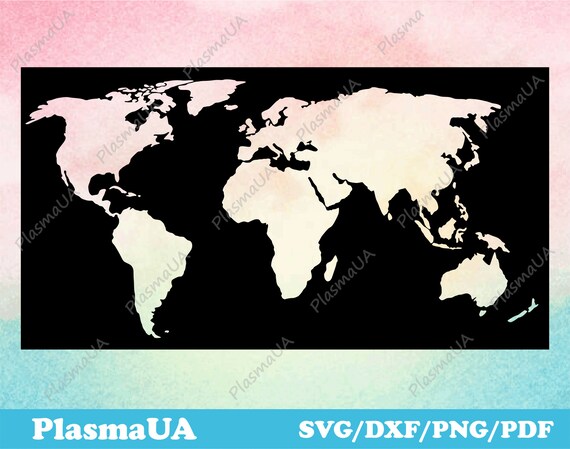 Archivo svg de mapa archivo dxf mapa dxf decoración del | Etsy México