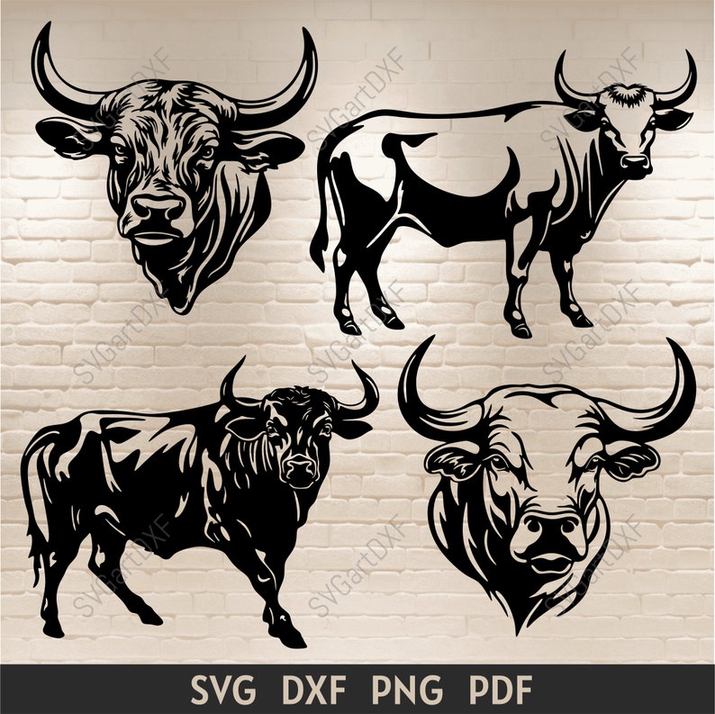 Bull Svg Bundle, Bull for Cricut, Bull Clipart, Svg for T-shirt Design ...