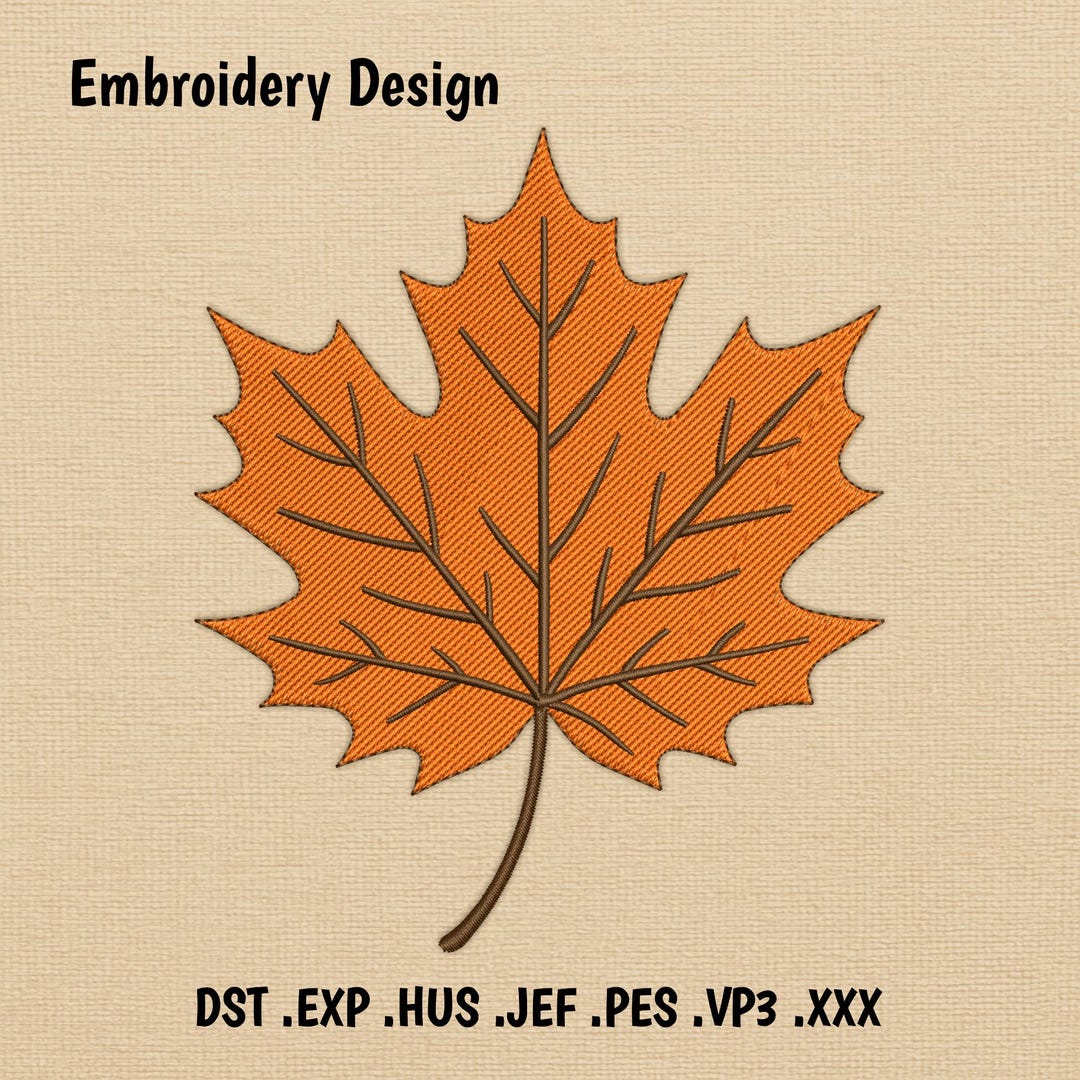 Maple Leaf Machine Embroidery Design – Autumn Fall Applique for Clothes ...