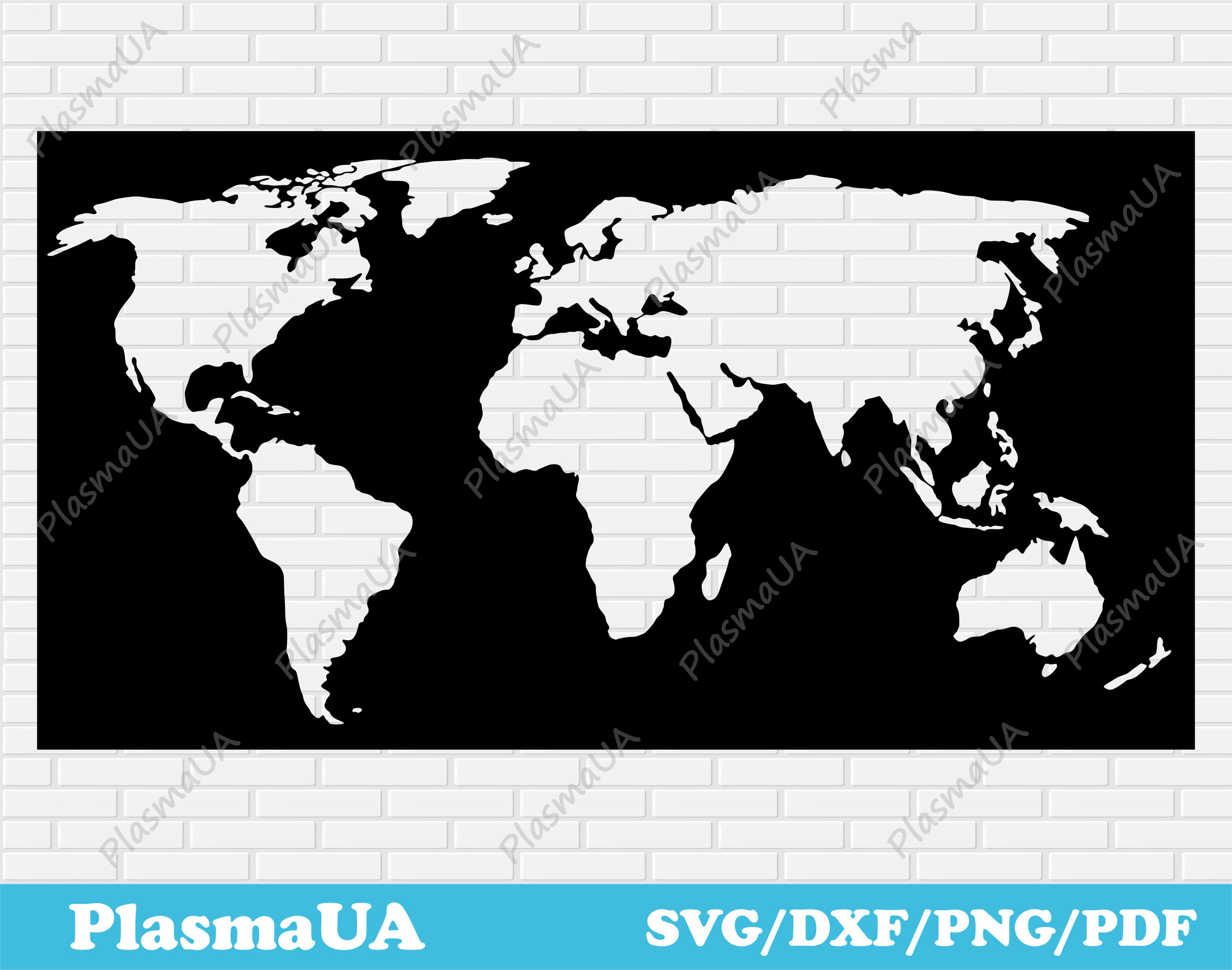 Archivo svg de mapa archivo dxf mapa dxf decoración del - Etsy México
