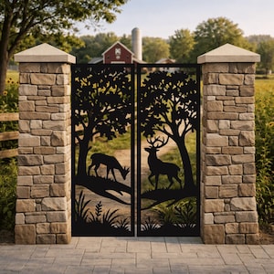 Nature Panels SVG DXF Bundle – Gate Forest, Trees, Mountains & Wildlife ...