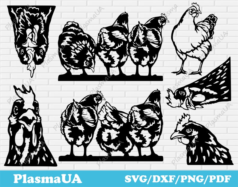 Peeking Chickens Svg, Funny Farm Animals, Chicken for Cricut, Dxf for ...