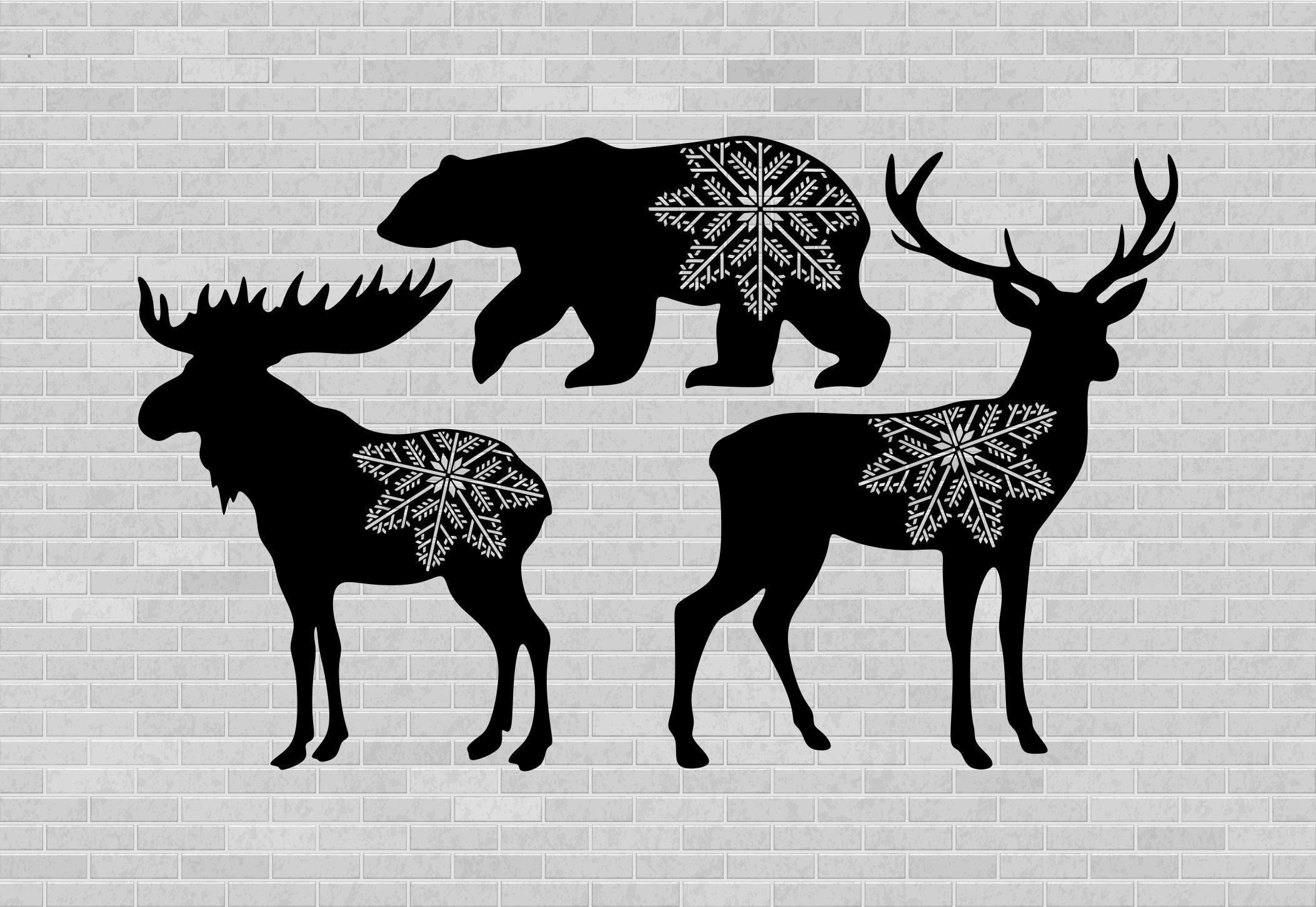 Christmas Animals Svg Reindeer Svg Bear Svg Moose Svg | Etsy