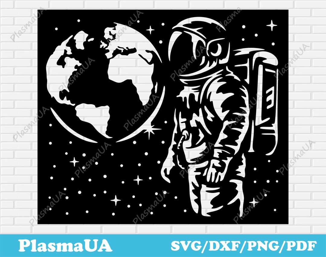 Astronaut In Space Svg Cutting Files Vinyl Stickers Svg Etsy