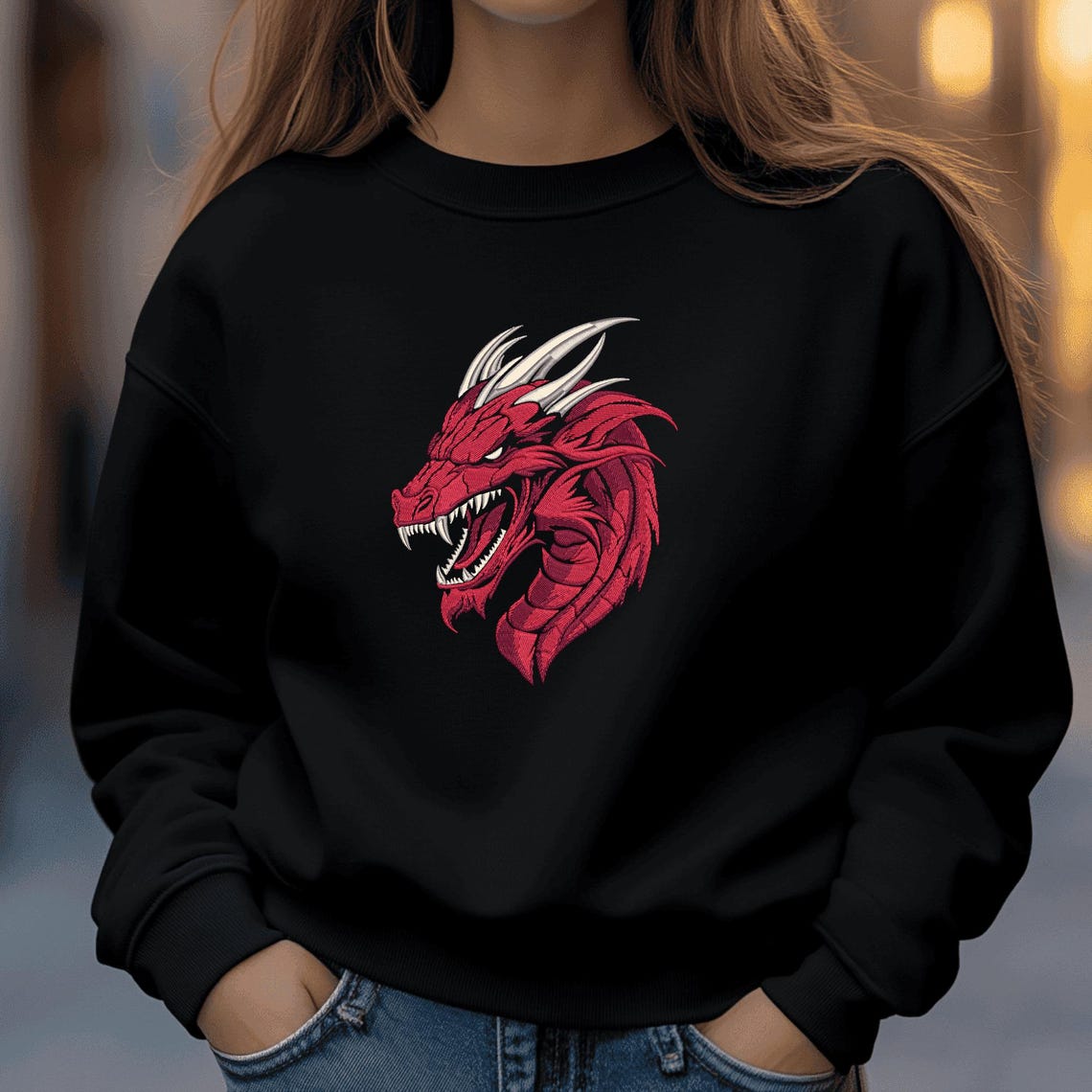 Dragon – Machine Embroidery Design for Dark Fabric , Jef Pec Hus Pec ...