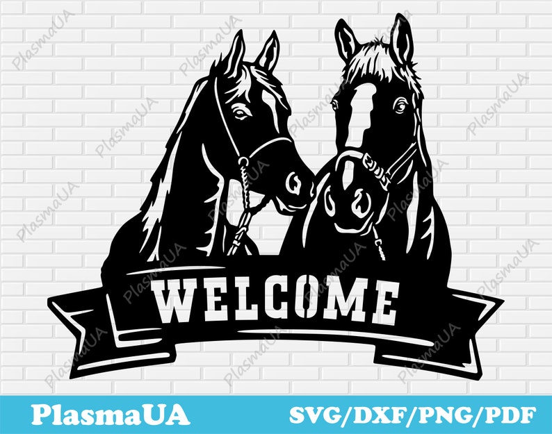 Horses Welcome Dxf for Laser Cut Signs Dxf Files for Plasma - Etsy