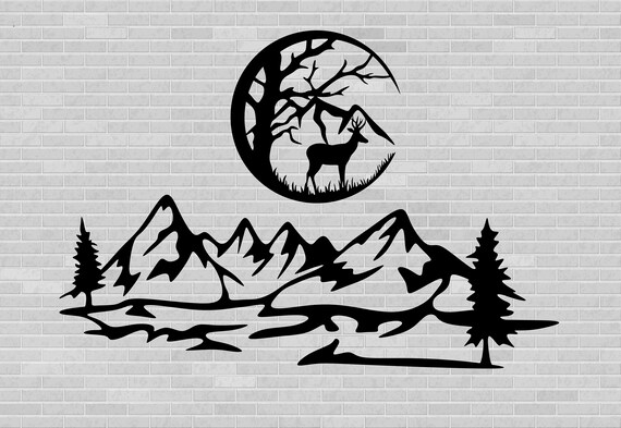 Nature dxf cerf dxf deer cut files laser cut dxf wall | Etsy