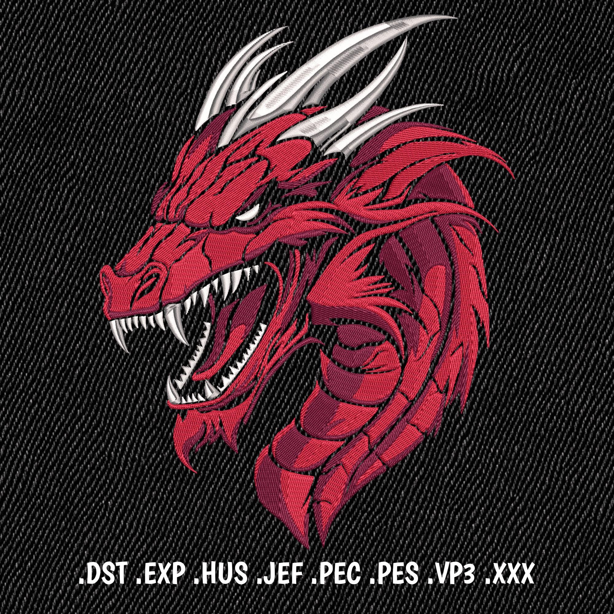 Dragon – Machine Embroidery Design for Dark Fabric , Jef Pec Hus Pec ...