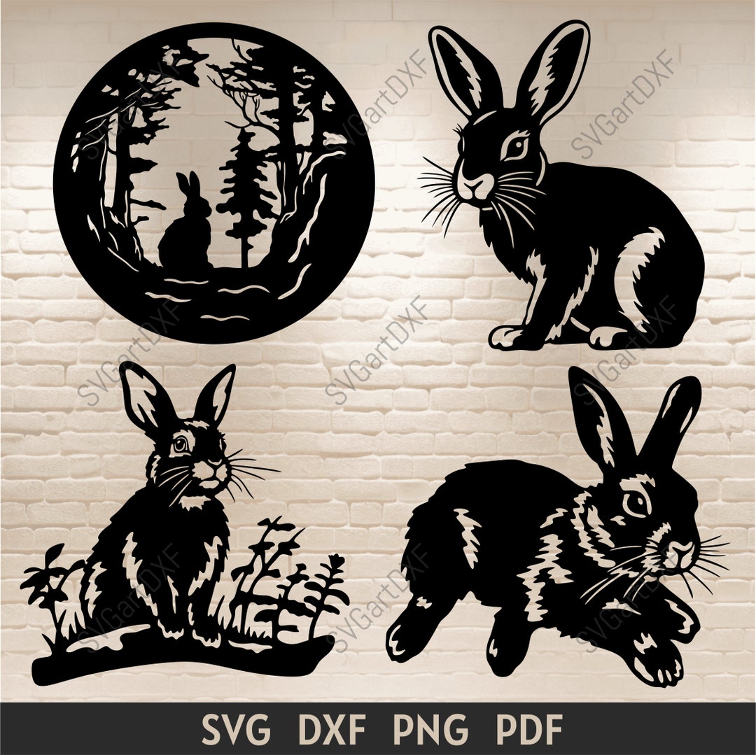 Bunnies SVG, Bunny DXF Cut Files, Bunny for Cricut, Bunny Scene Svg ...