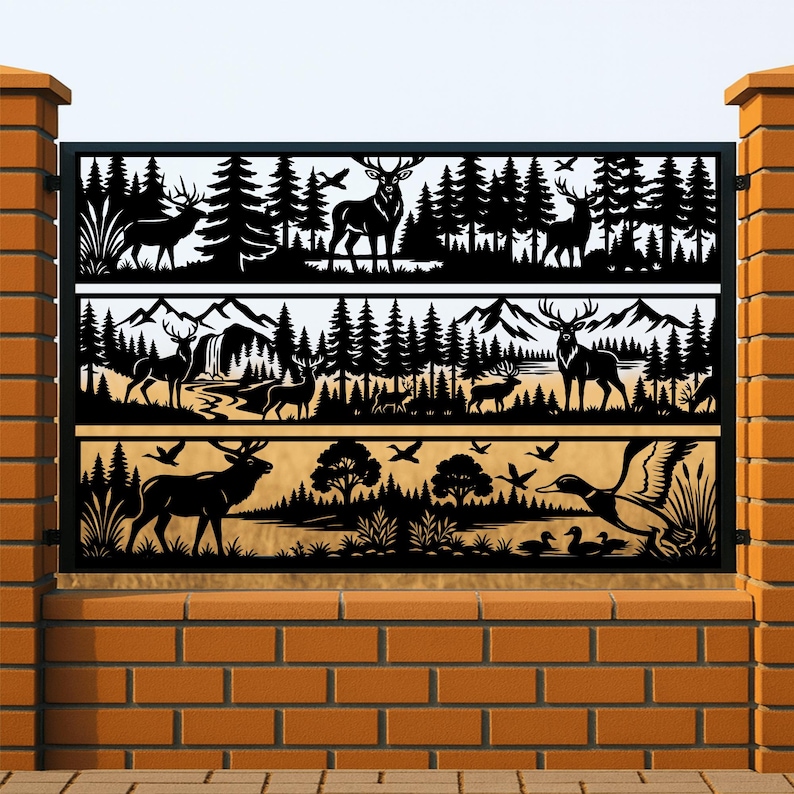 Wildlife Forest Scene Panels SVG DXF – Deer & Nature Designs for CNC ...
