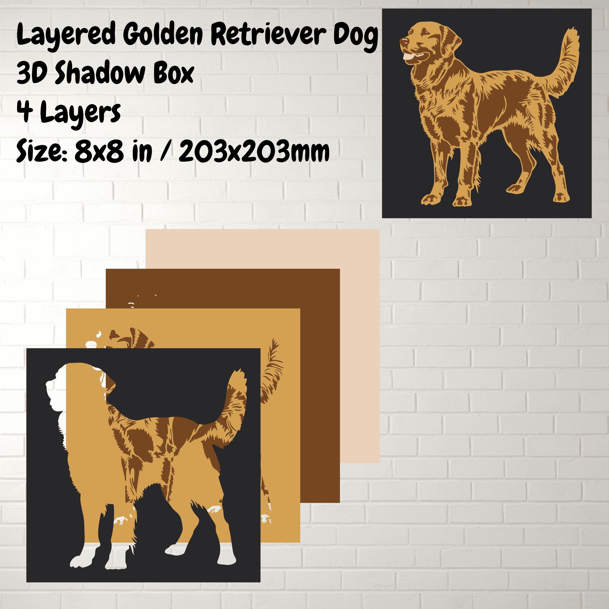 Golden Retriever 3D Shadow Box SVG | Layered Dog Cut Files for Cricut ...