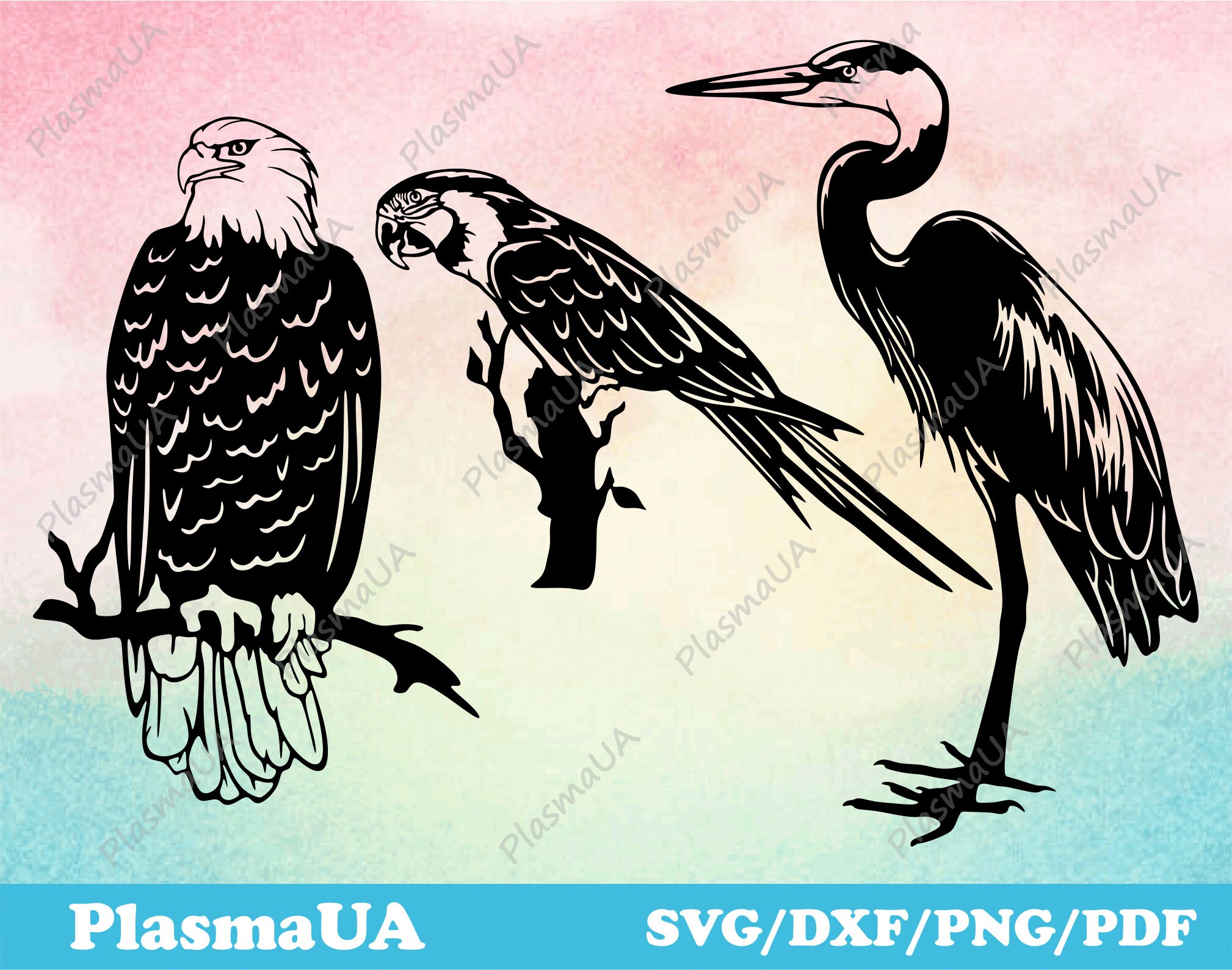 Vögel Dxf Dateien Papagei Dxf Adler dxf toller blauer - Etsy Schweiz