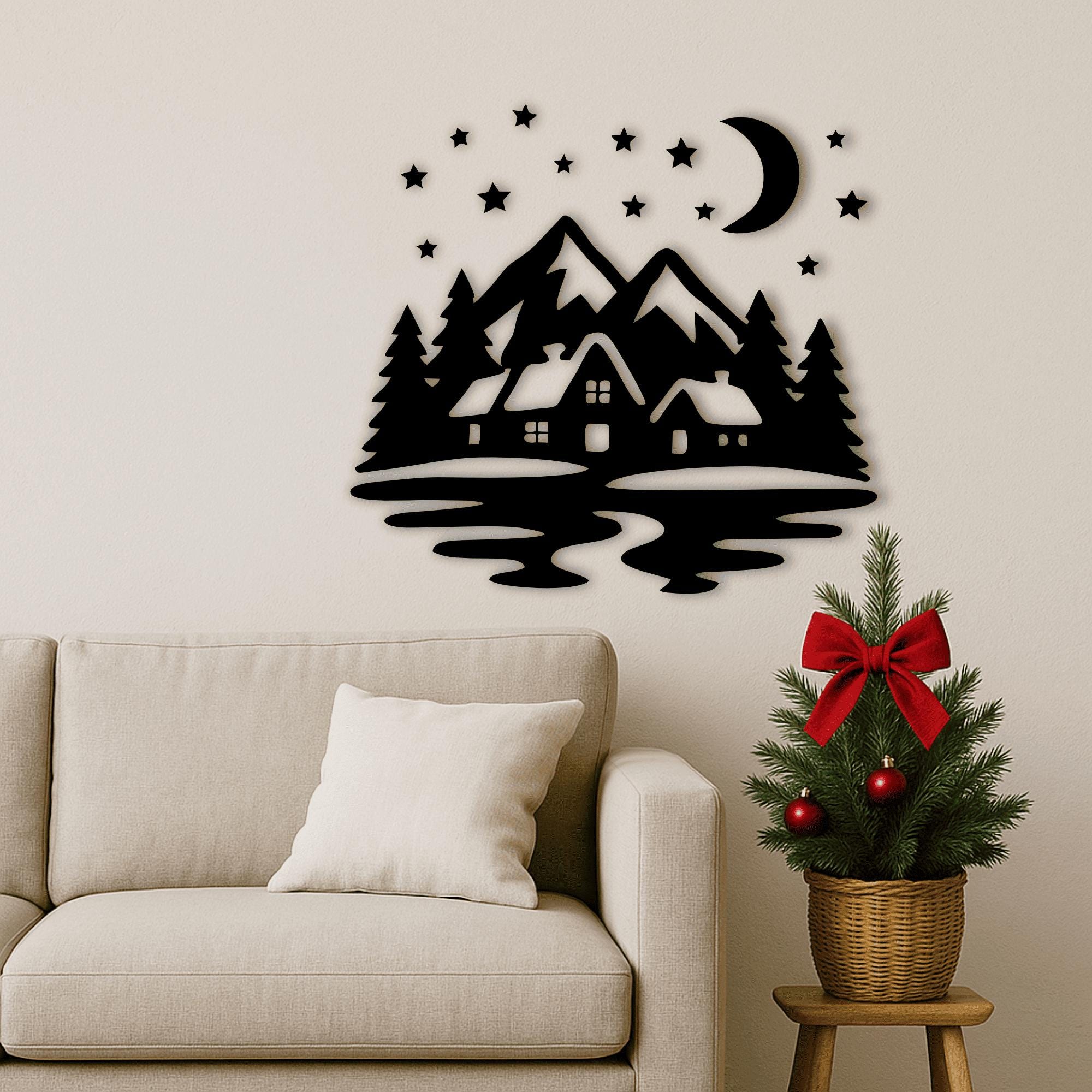 Christmas Silhouette SVG DXF Set – Santa Sleigh, Tree, Snowman and ...