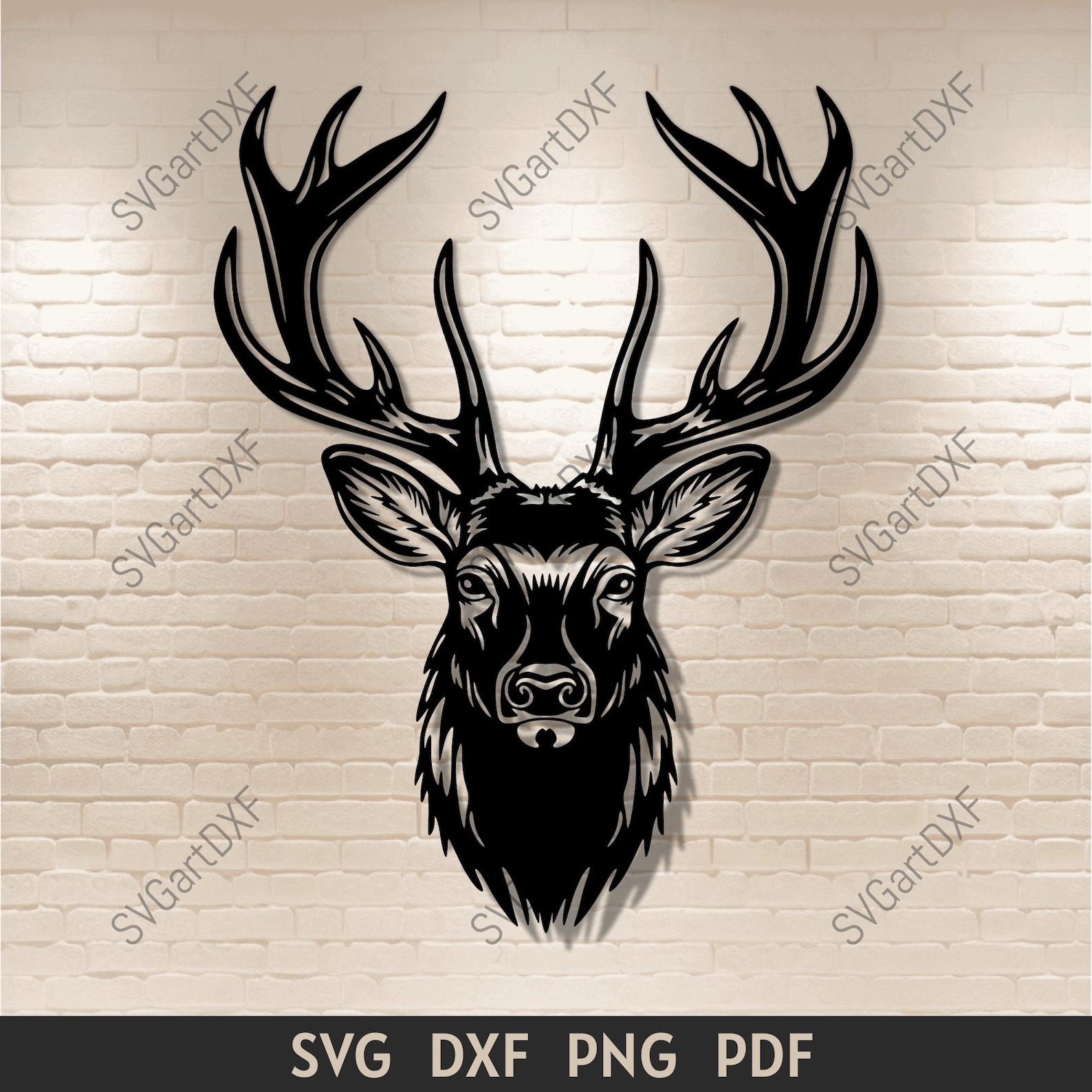 Rustic Deer Head Svg Dxf Png Files for Laser Cutting, Cricut ...