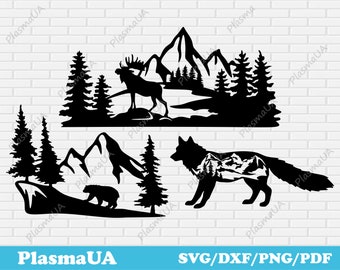 Forest Dxf Cut File Trees Dxf Svg for Cnc Cnc Router Files - Etsy