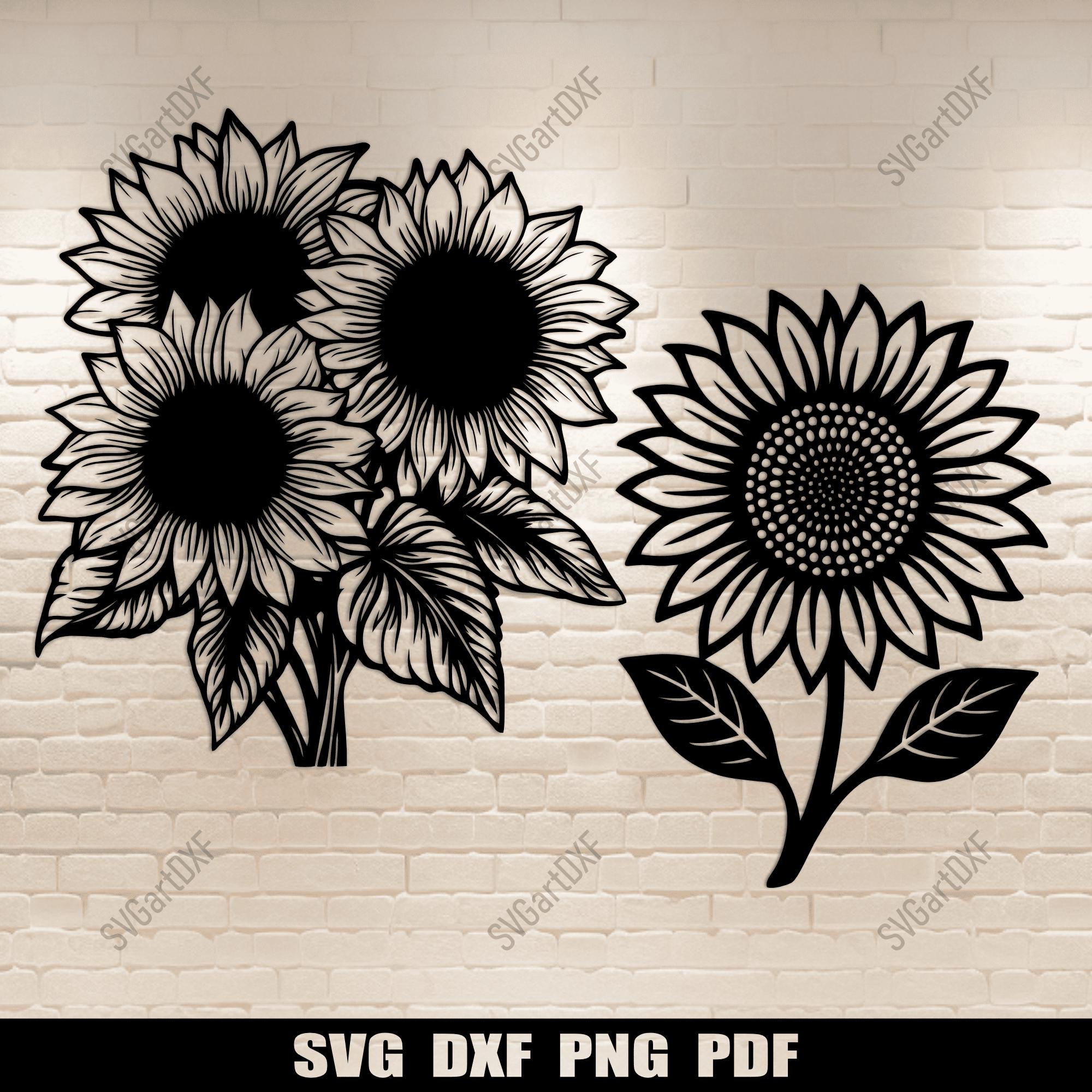 Sunflowers Svg Dxf Png Pdf – Floral Cutting Files for Cricut ...