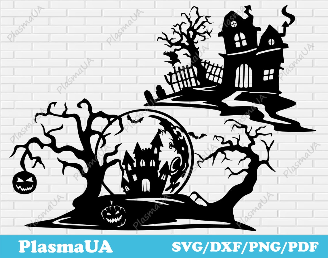 Scary Houses Svg Halloween Svg Halloween Cut Files Fall - Etsy