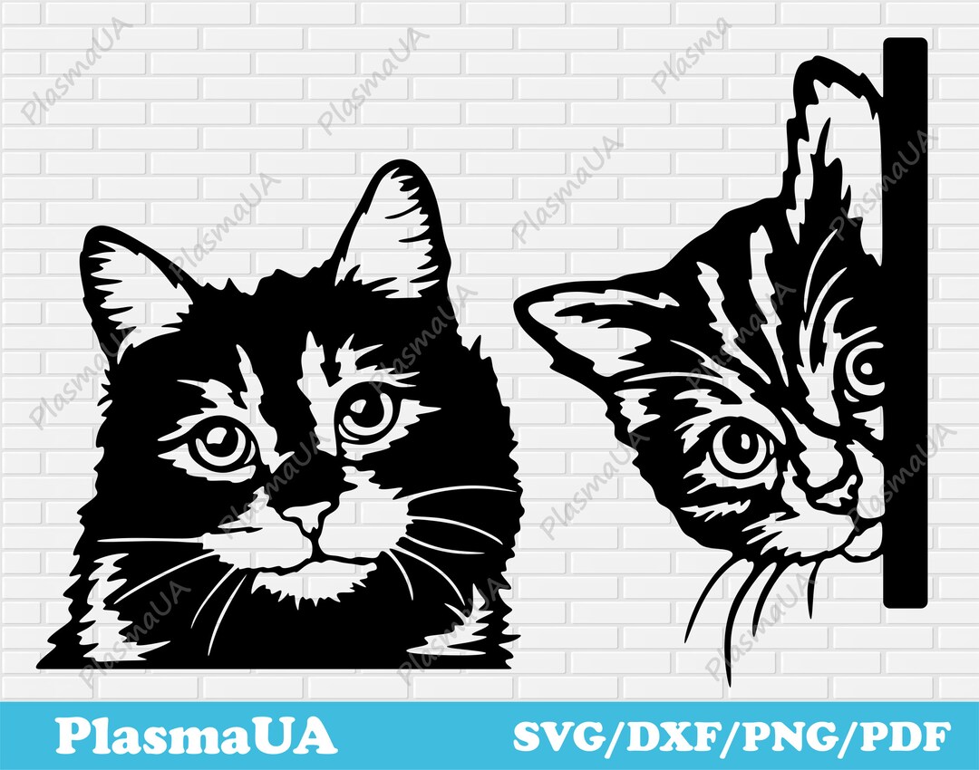Peeking Cats Svg for Cricut, Animals Art Svg, Vector Images, Black Cat ...