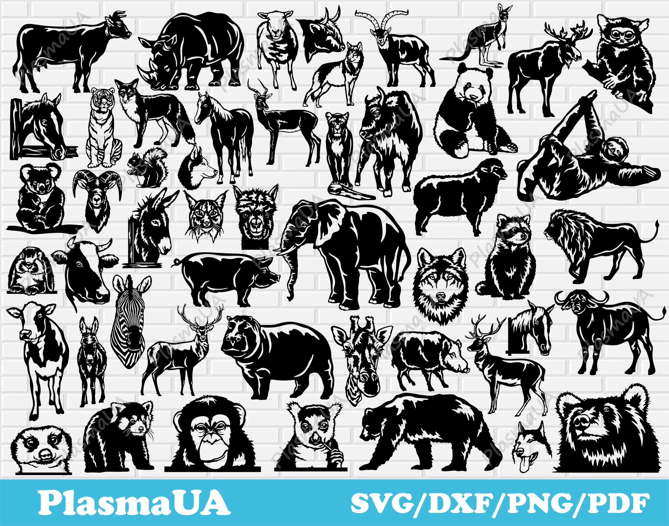 Animals Dxf Files, Animals Svg Cut Files, Forest Animals Dxf, Svg for ...
