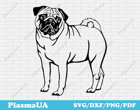 Pug Vector Image Pug Svg Cute Dog Svg Dog Cut File Dog - Etsy