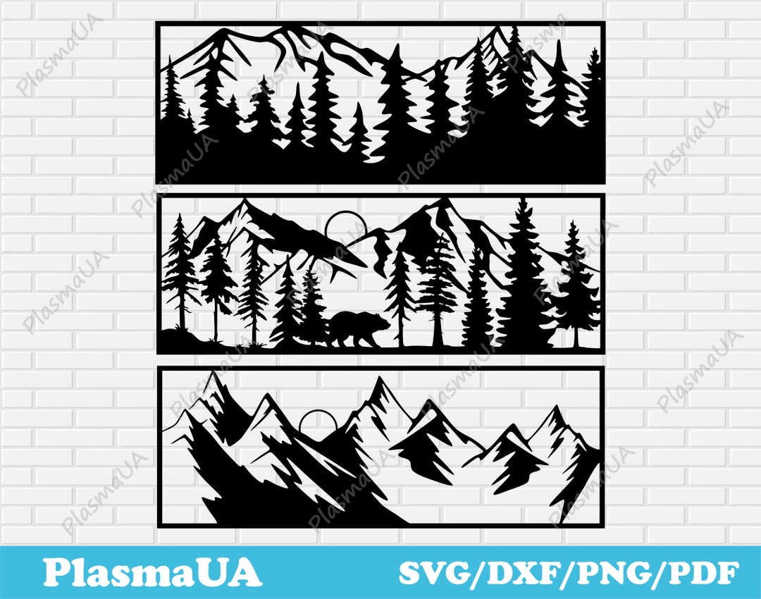 Nature Scenes Dxf for CNC Laser & Plasma Cut, Forest Cut File for Craft ...