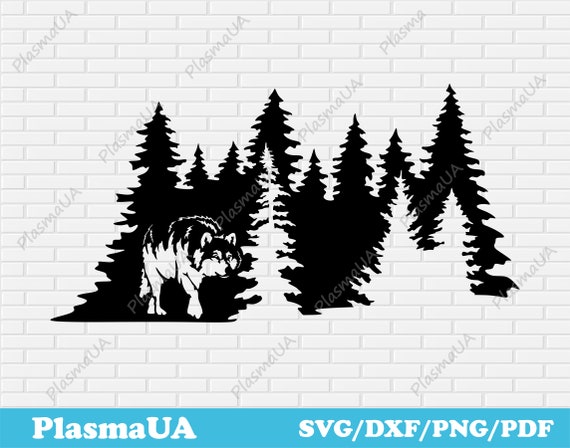 Forest Dxf Cut File Trees Dxf Svg for Cnc Cnc Router Files | Etsy